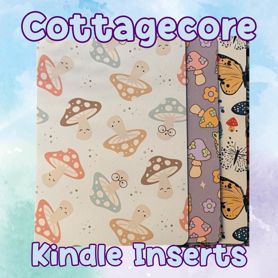 Cottagecore Kindle Inserts, Clear Ereader Case Skins, Mushroom Girly Tablet Accessories, Trendy ...