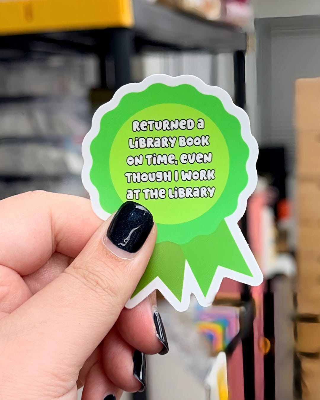 Funny Librarian Library Book Sticker, Trendy Water Bottle Decal ...