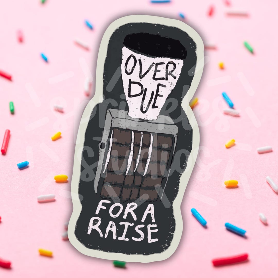 Overdue for A Raise Library Sticker, Trendy Water Bottle Decal, Bookish ...