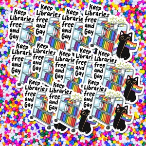 Keep Libraries Free & Gay Pride Vinyl Sticker, LGBTQIA Bookish Decal - Etsy