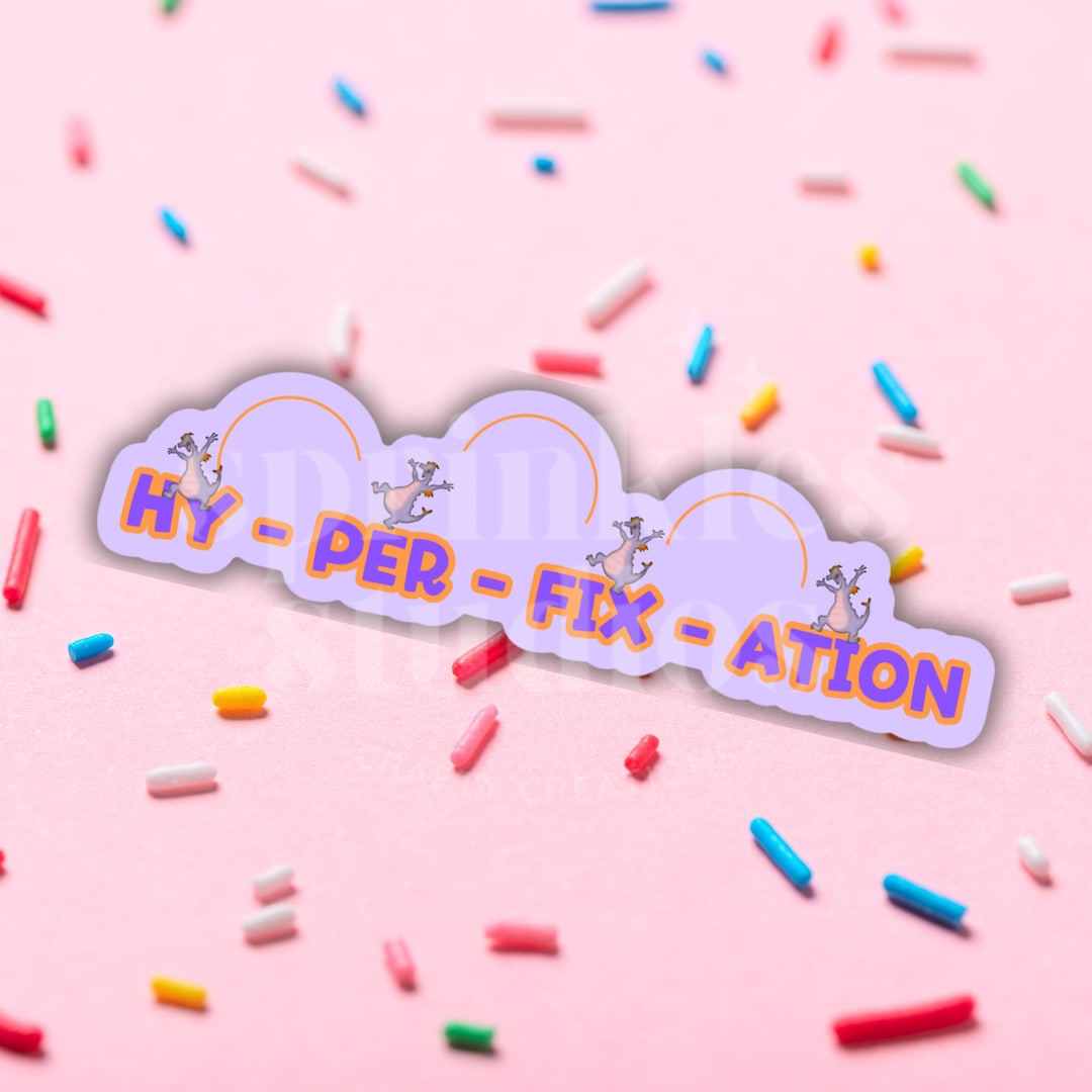 Hyperfixation Figment-inspired Sticker, Trendy Water Bottle Decal, ADHD ...