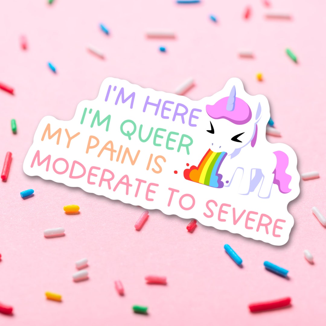 Queer Chronic Pain Sticker, Trendy Water Bottle Decal, Spoonie Gift ...