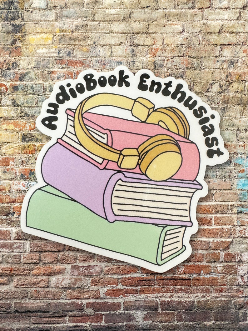 Audiobook Enthusiast Vinyl Sticker, Book Lover Decal - Etsy