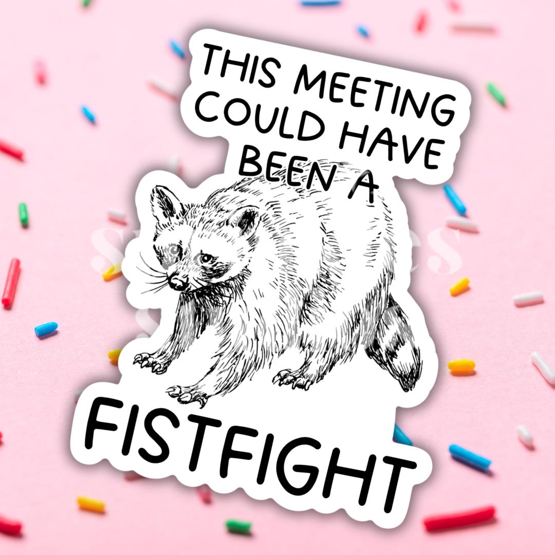 This Meeting Could Have Been A Fistfight Sticker, Trendy Water Bottle ...