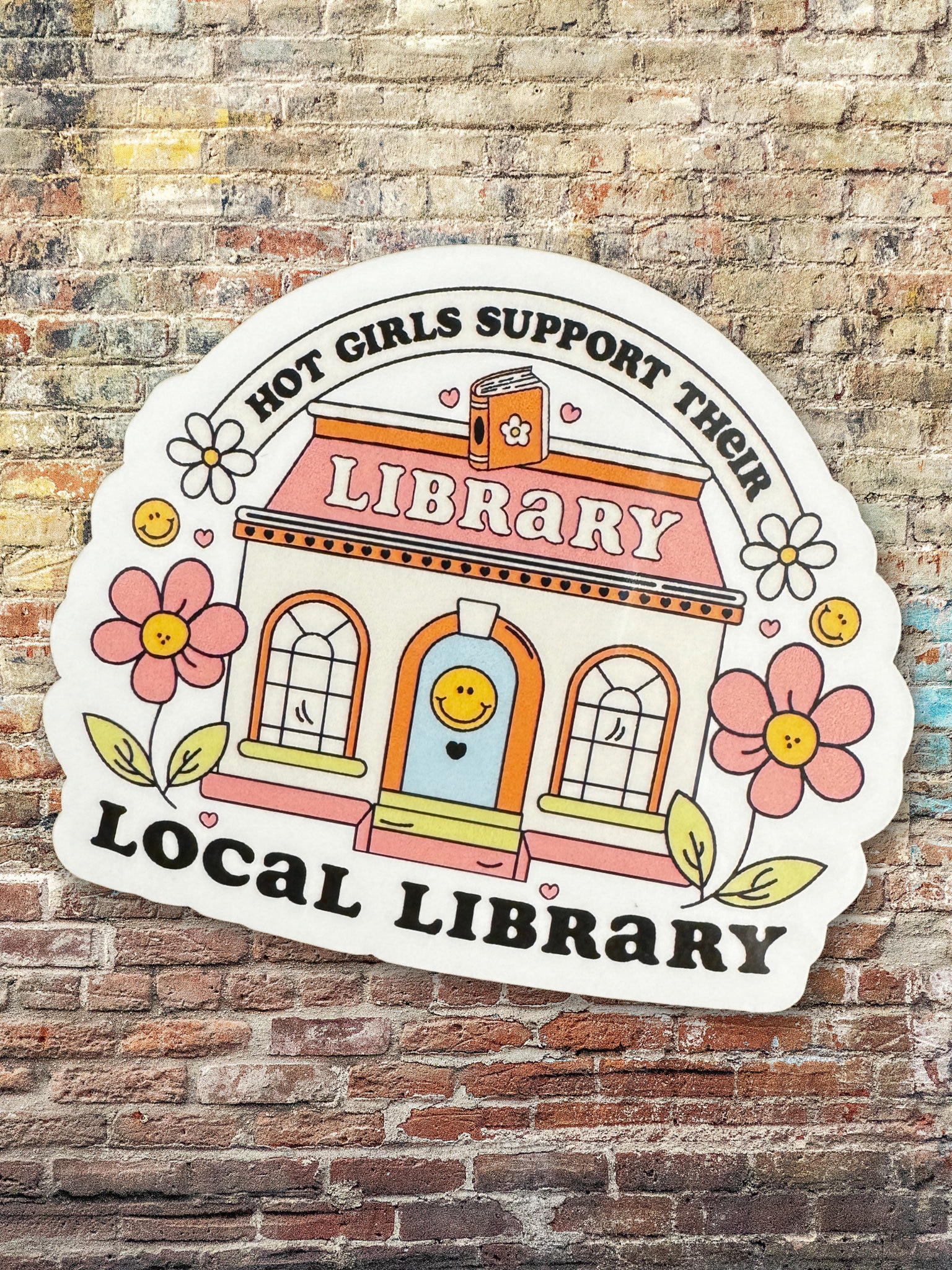 Hot Girls Support Their Local Library Vinyl Sticker, Trendy Water ...