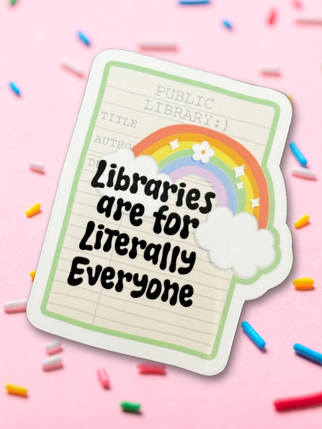 Libraries Are for Everyone Vinyl Sticker, Trendy Water Bottle Decal ...