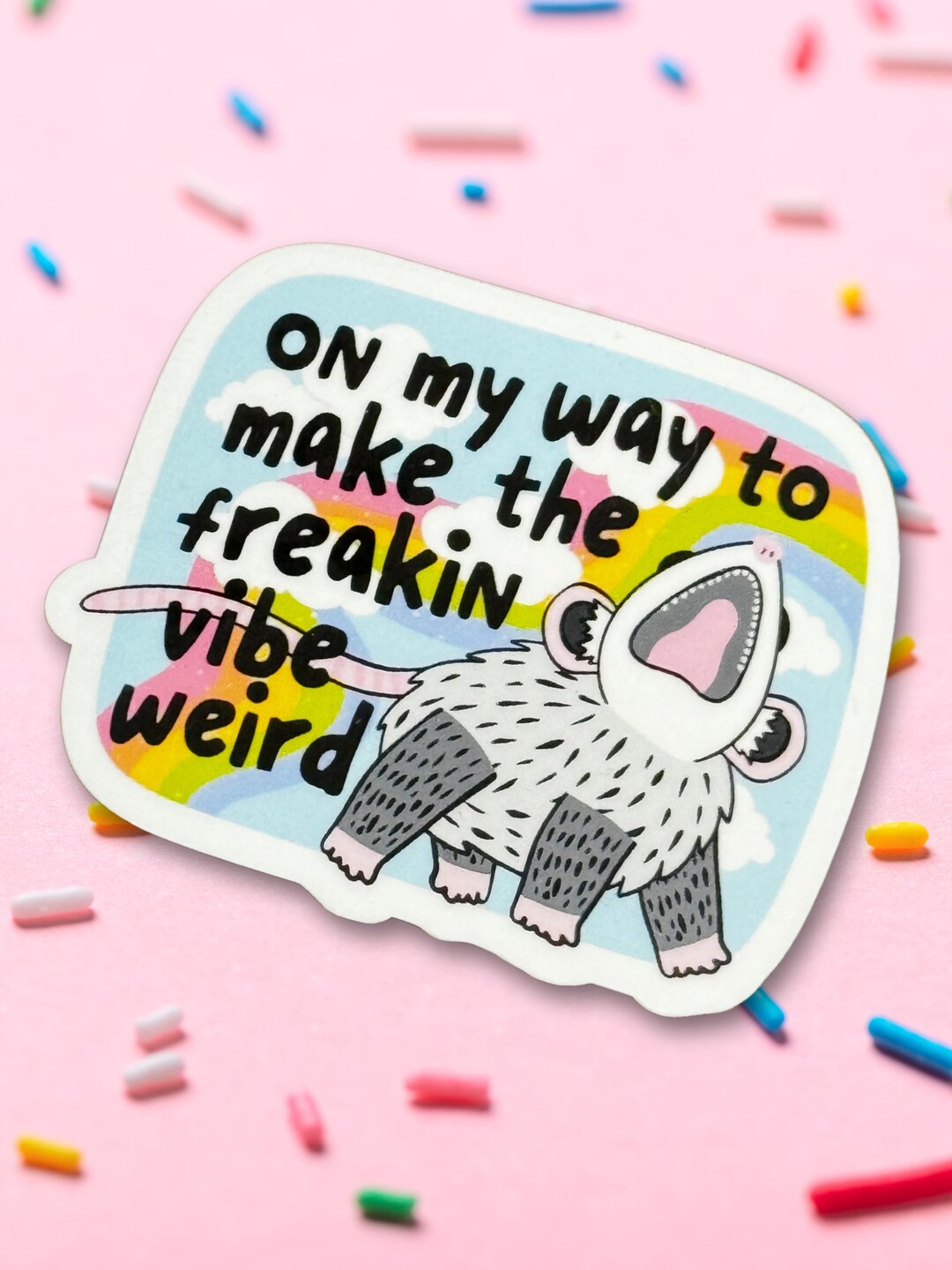 Make the Vibe Weird Sticker, Trendy Water Bottle Decal, Funny Awkward ...