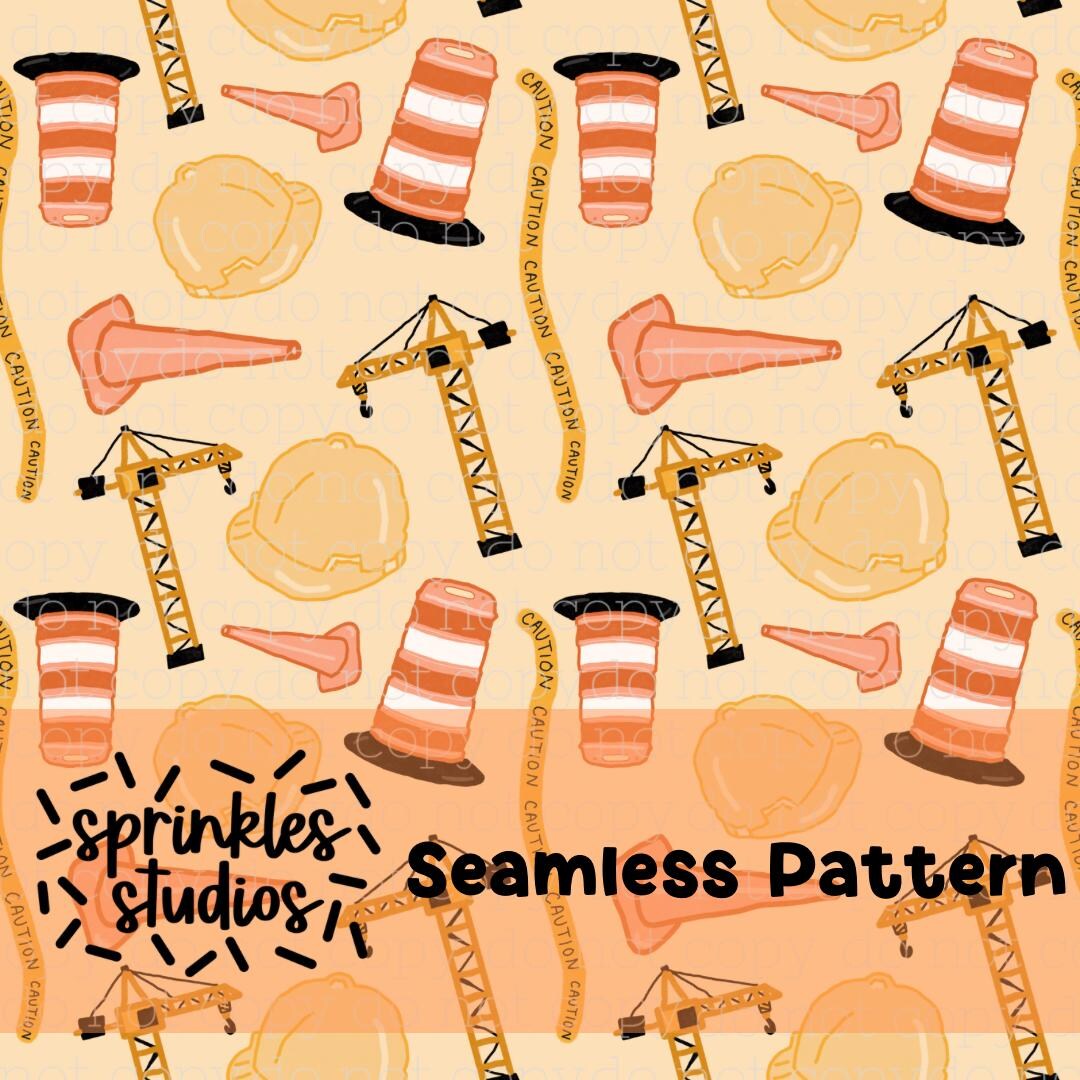 Construction Site Seamless Pattern: Baby Boy Fabric Design (digital ...