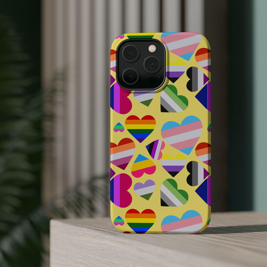 LGBTQIA+ Pride Hearts Phone Cases, Magnetic Tough Case, LGBT iPhone ...
