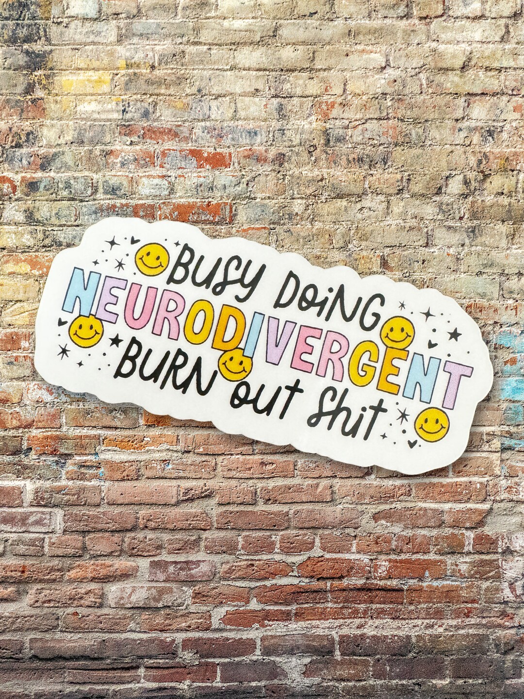 Funny ADHD Vinyl Sticker, Trendy Cute Water Bottle Decal, Mental Health ...