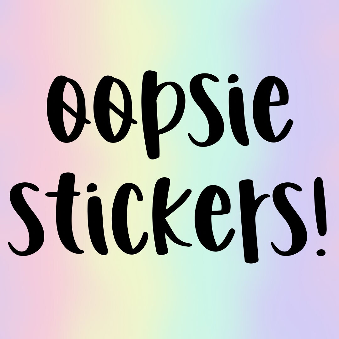 Oopsie Laminated Sticker Pack Trendy Water Bottle Decals Cute Laptop Stickers Flawed Sticker