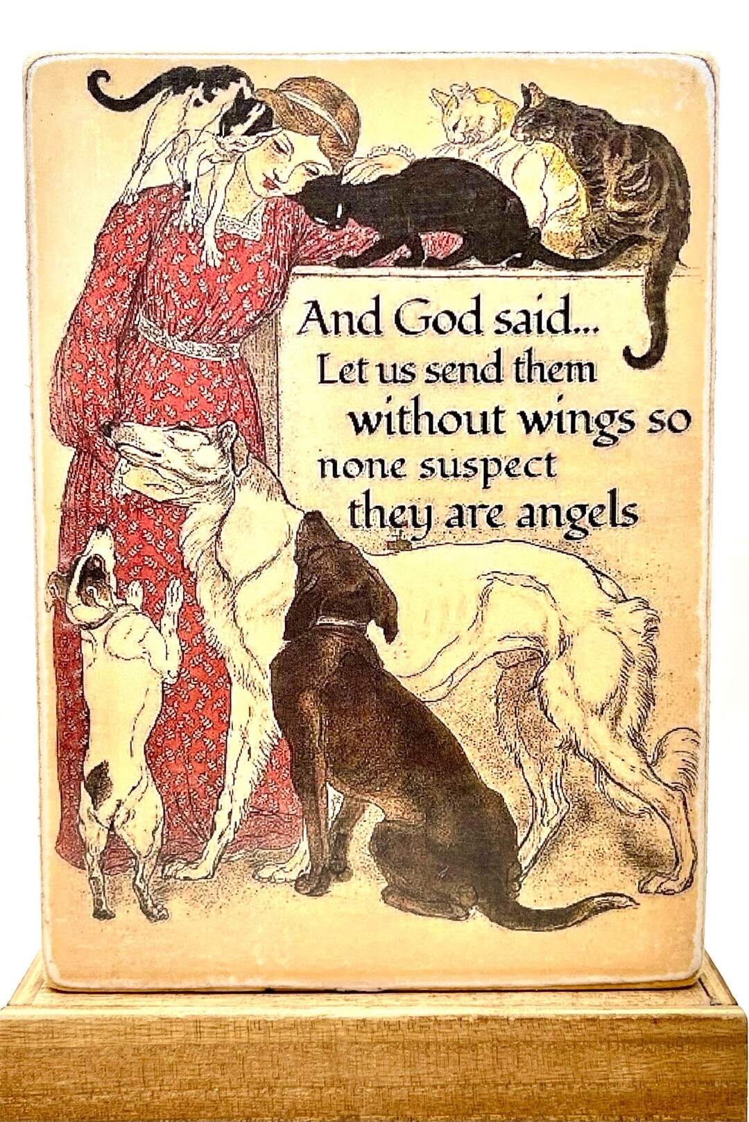 Handmade Vintage Style Dogs and Cats Wood Sign/shelf Sitter - Etsy