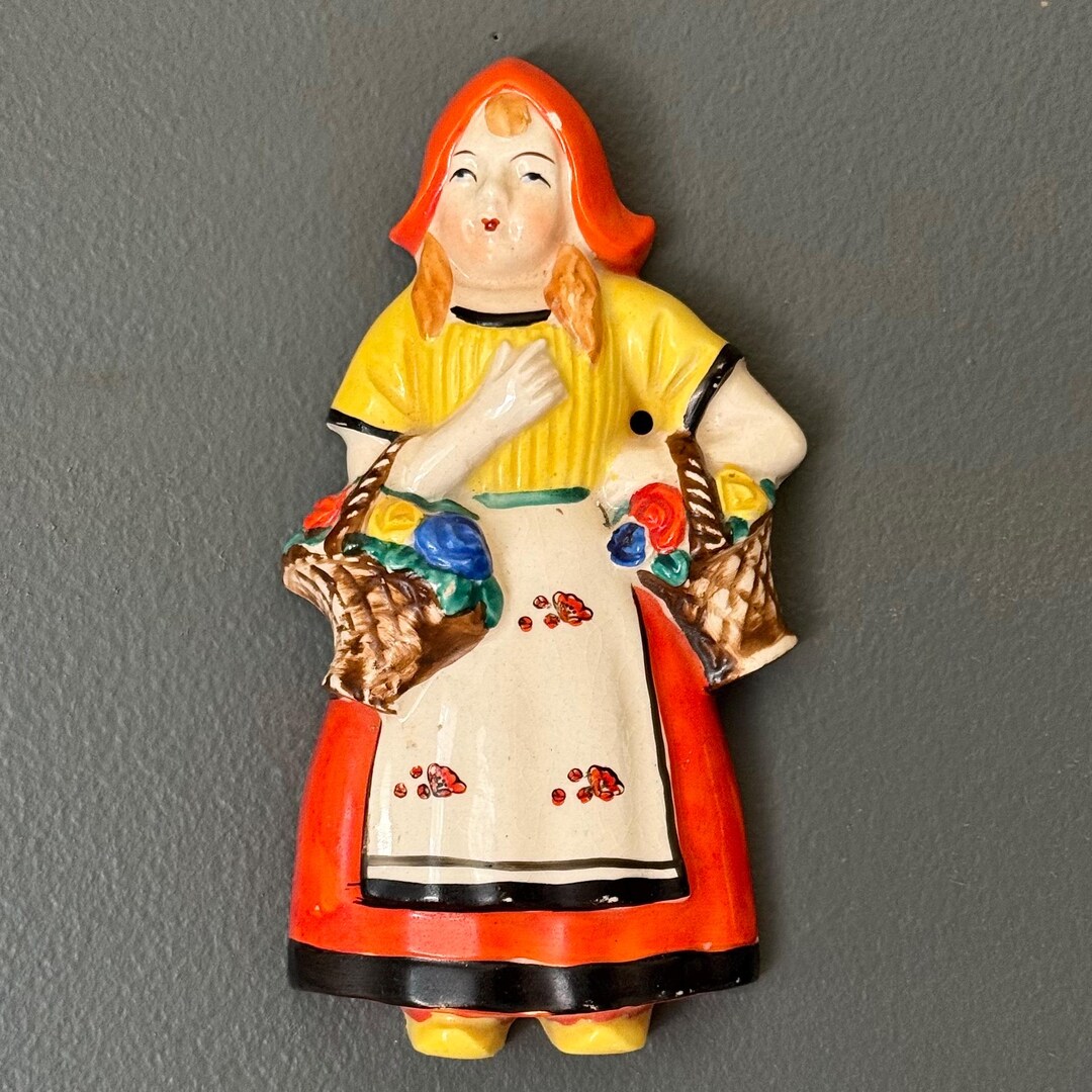 Vintage Dutch Girl Ceramic Planter- 1940s - Etsy
