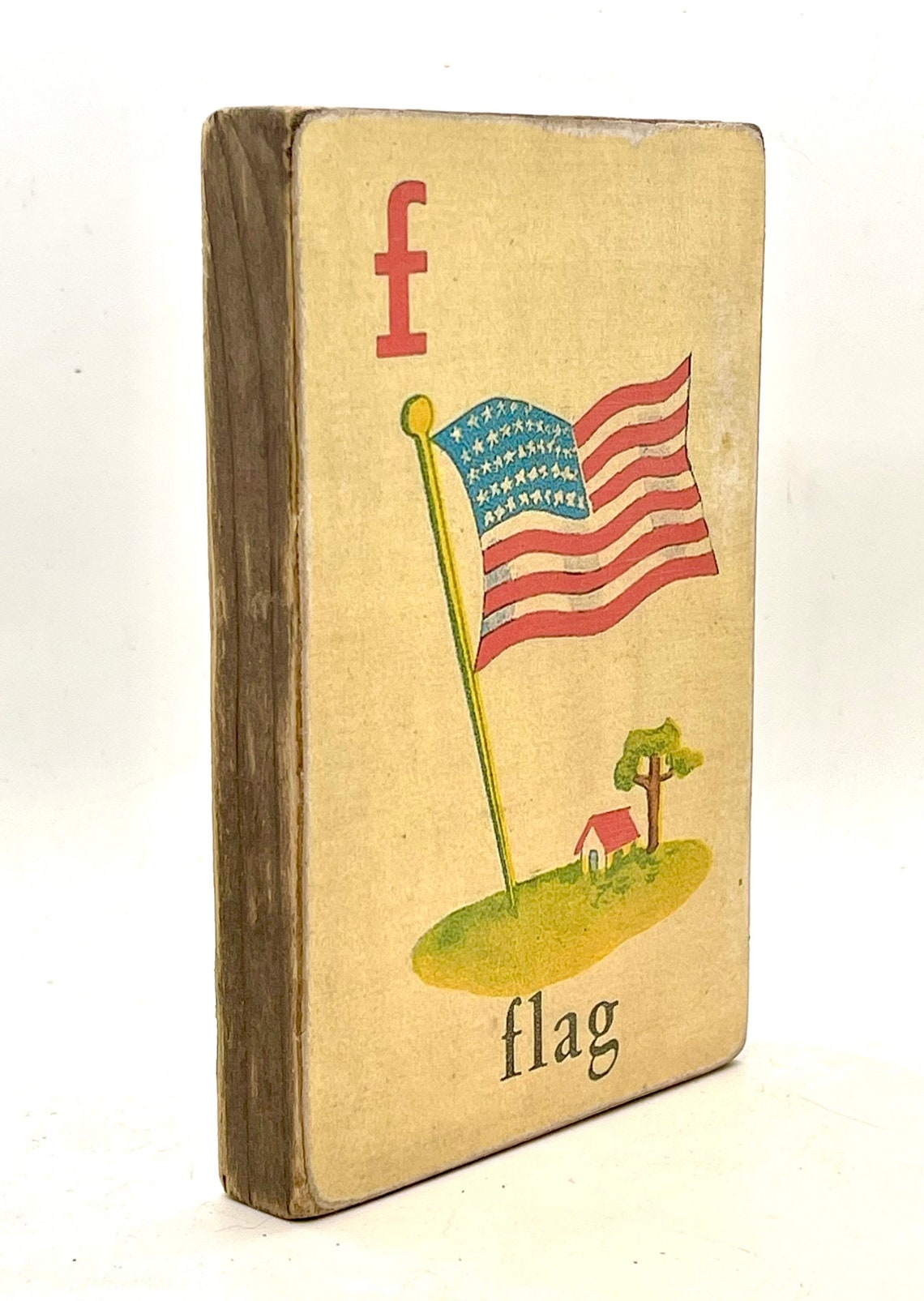 Handmade Vintage Style Americana Flashcard Wood Sign/shelf - Etsy