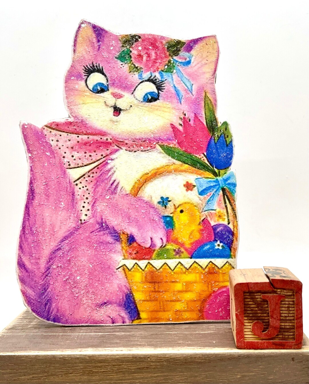 Handmade Vintage Style Easter Kitty Standee - Etsy