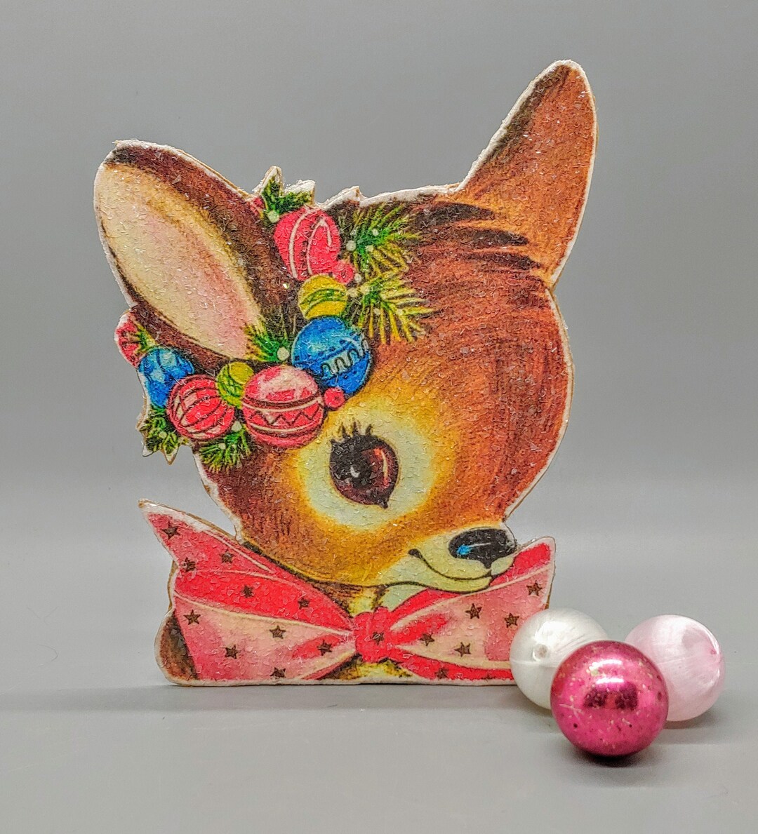 Handmade Vintage Style Sparkly Reindeer Standee - Etsy