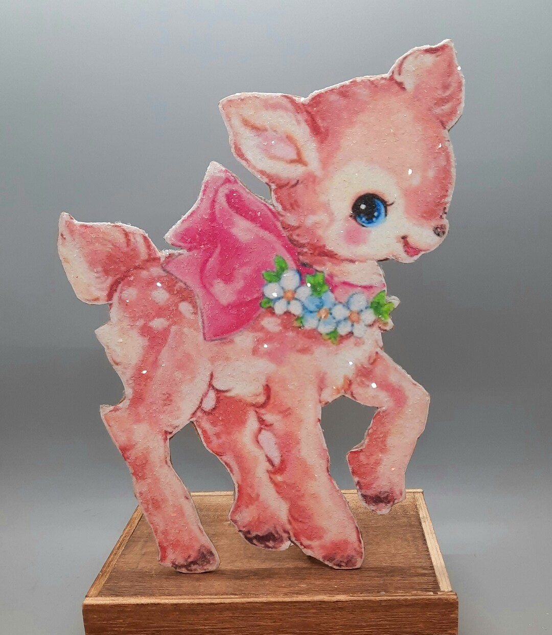Handmade Vintage Style XL Pink Deer Standee - Etsy