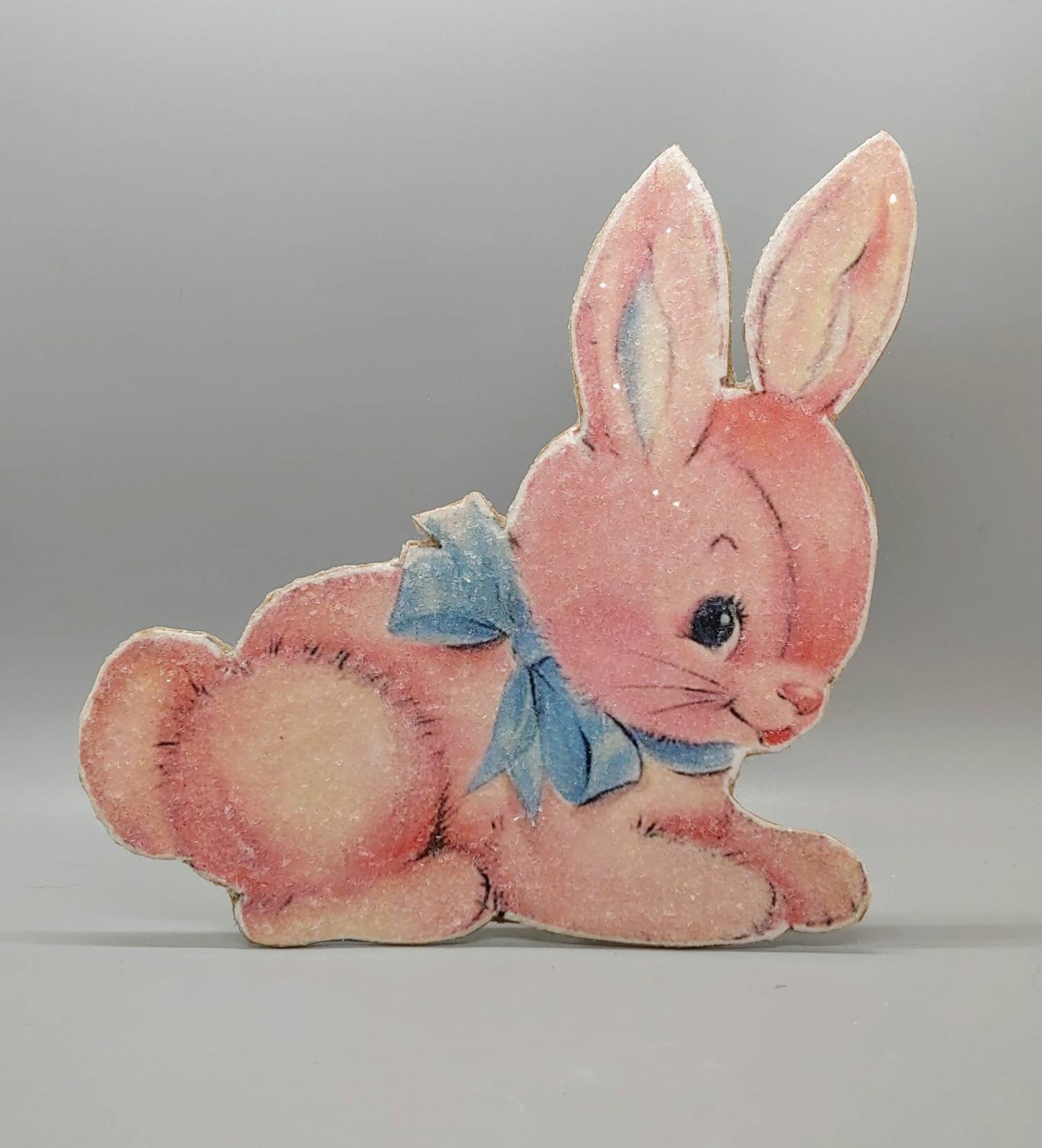 Vintage Style Sparkly Easter Bunny Standee Decor - Etsy