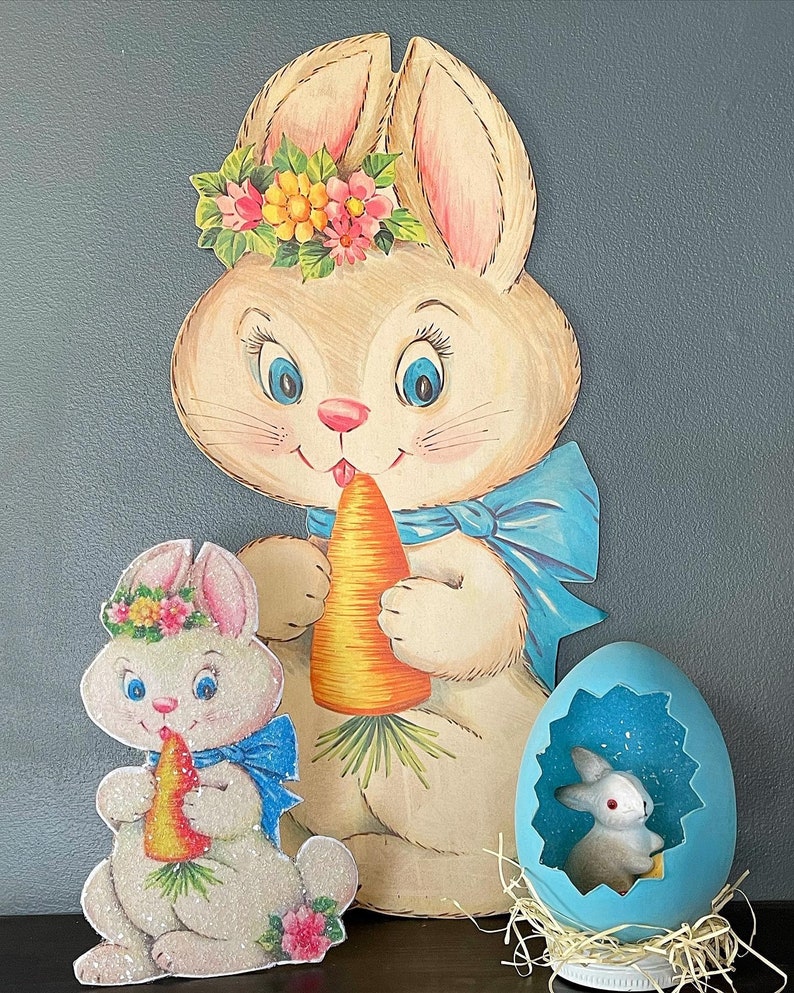 Handmade Vintage Style Easter Bunny Standee Decor - Etsy