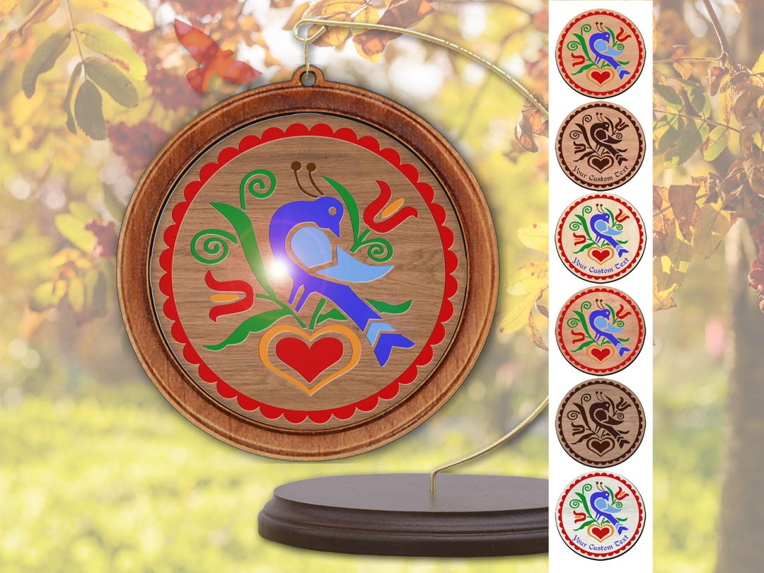 Hxo: DISTELFINK Ornament Engraved Wood Pa Dutch Hex Sign by Red Tail ...