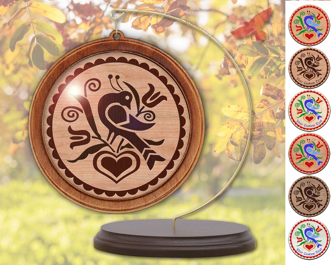 Hex Wood Distelfink 03-1/2in Ornament PA Dutch Sign W/ Free ...