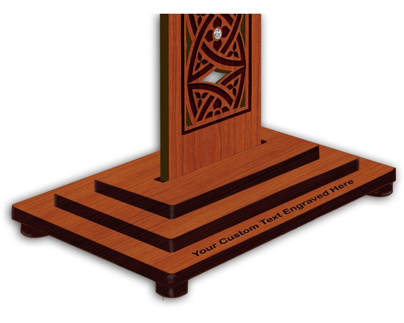 Wooden Cross in Infinity Tile Design Engraved | Etsy