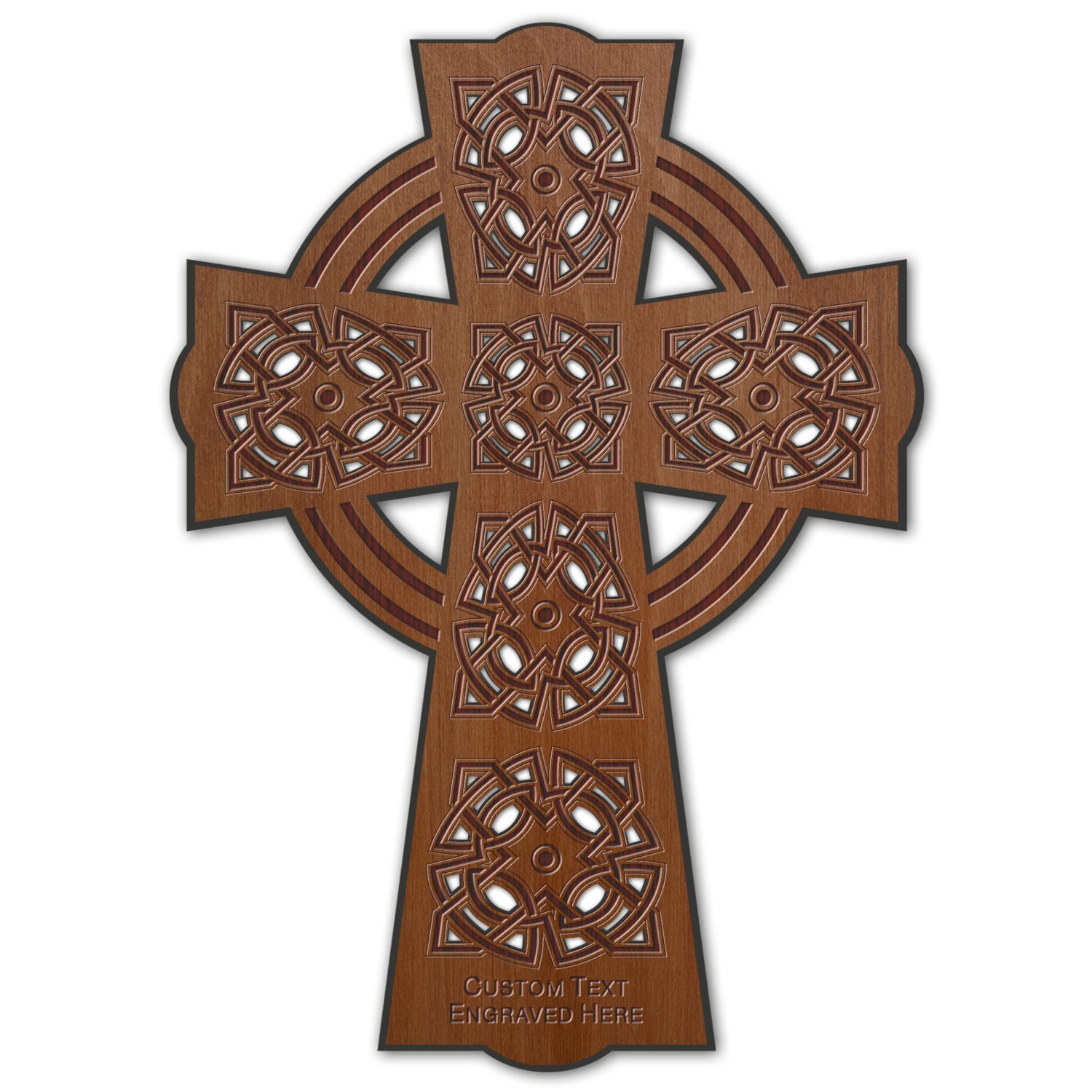 Cross Wood* Celtic Traditional Style W/ Engraved Knots W/ Free ...