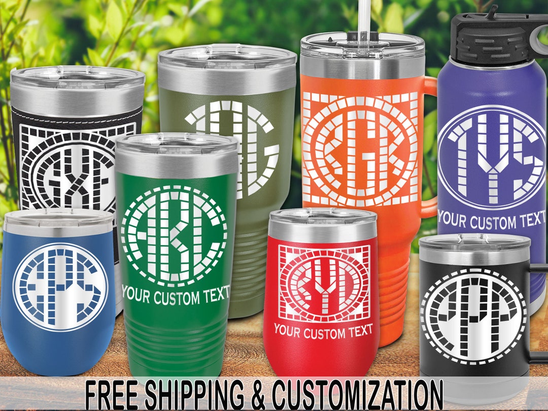 Apc: MOSAIC 3-LETTER MONOGRAM Laser-etched Insulated Tumbler W/ Free ...