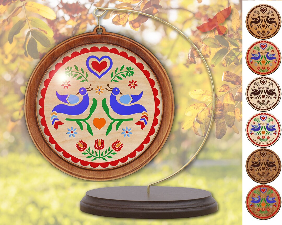 Hex Wood Double Distelfink 03-1/2in Ornament PA Dutch - Etsy