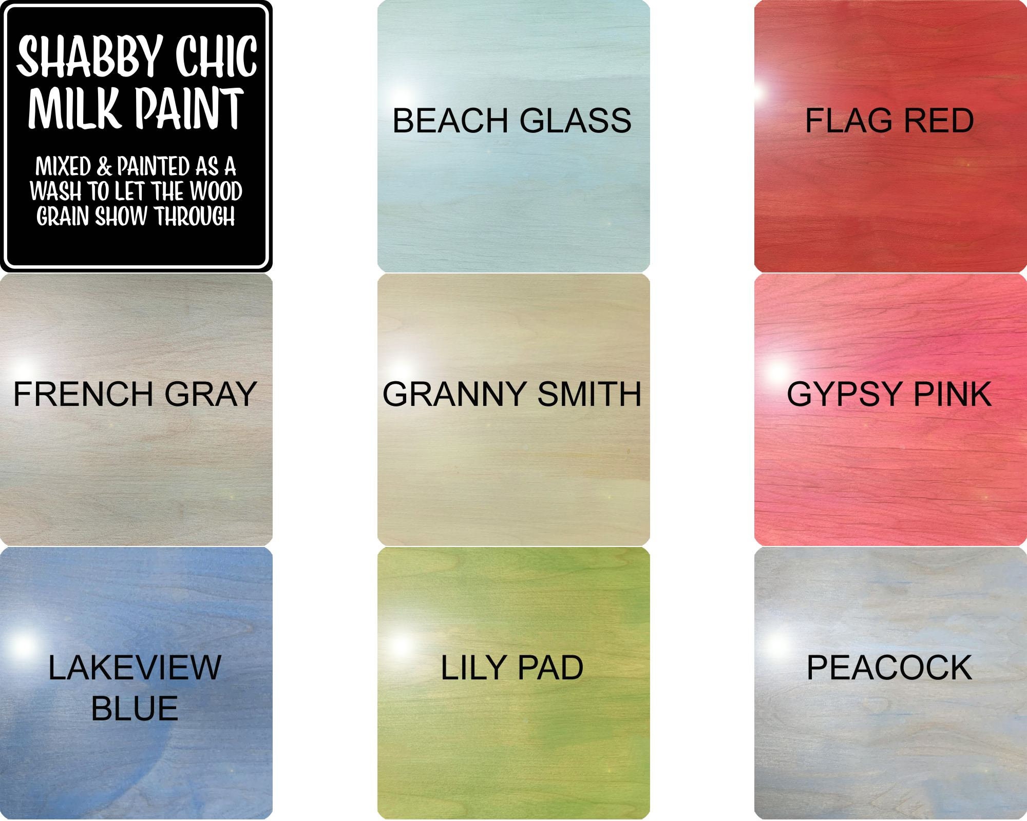 Chic Birch 1/4in 19x19in Milk Paint Shabby-Chic Washed Birch-Faced MDF ...