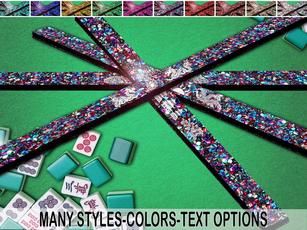 Mj_mahjong PUSHERS Customized 4/set Laser Cut Engraved CHUNKY_GLITTER ...