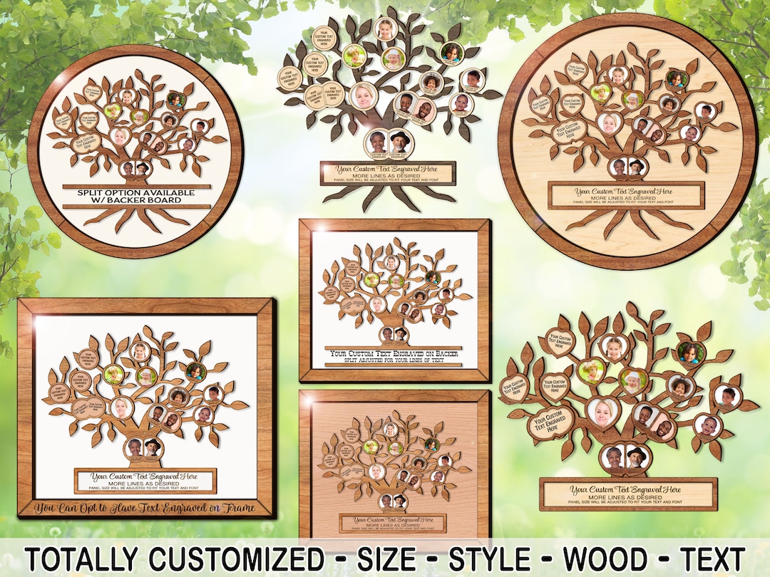 Fam! Family Tree Heirloom Wood Fully Customized for Families, Clubs ...