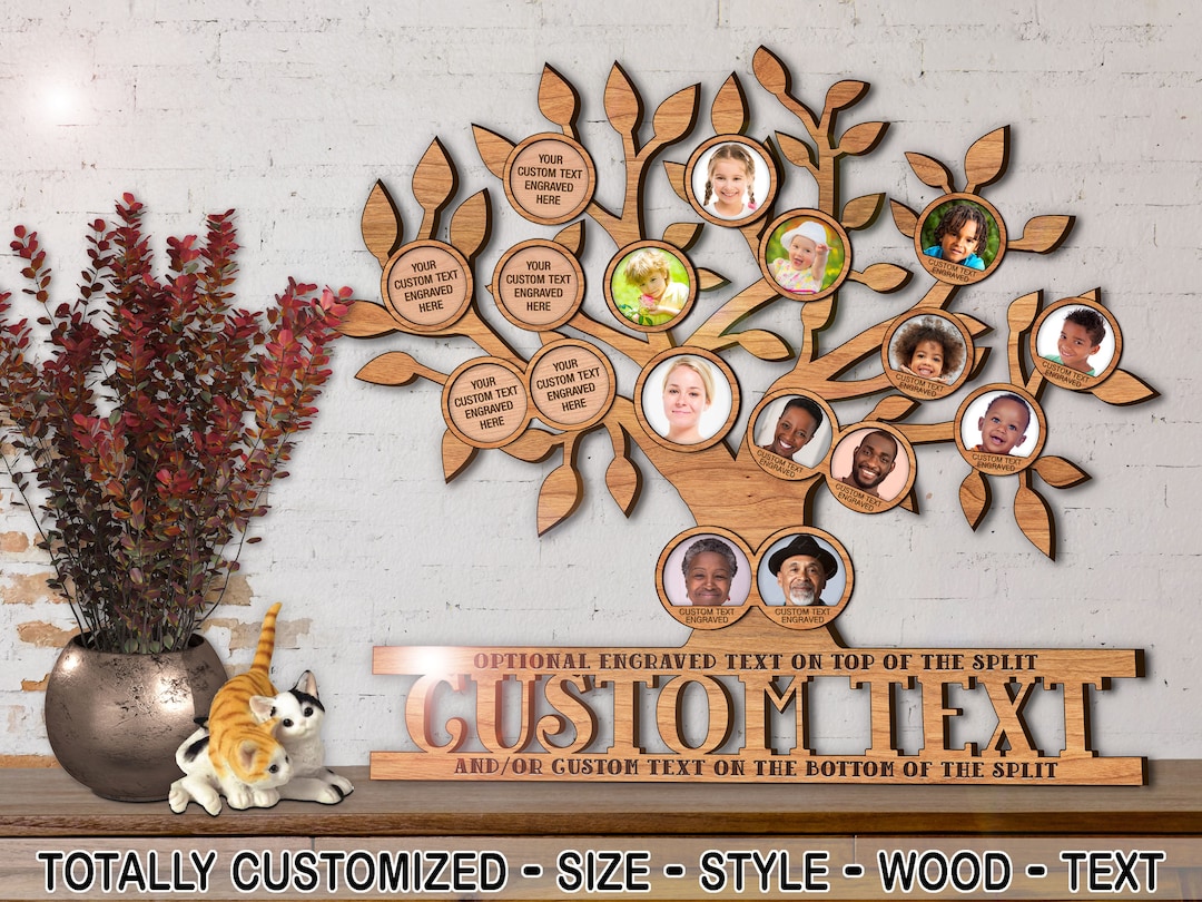 Fam! Family Tree Wood Heirloom Art Fully-customized for Families, Clubs ...