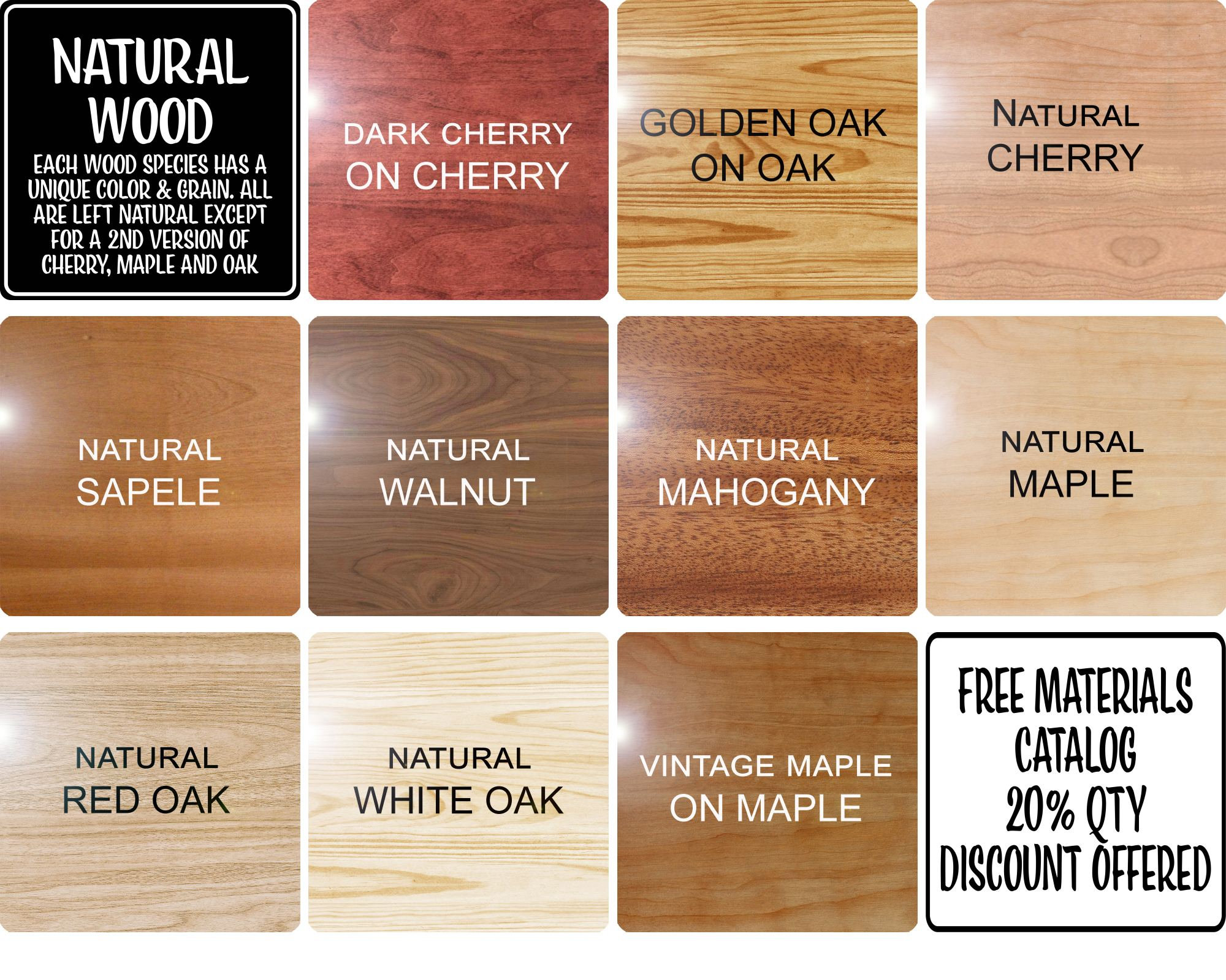 Natural Wood Colors Chart