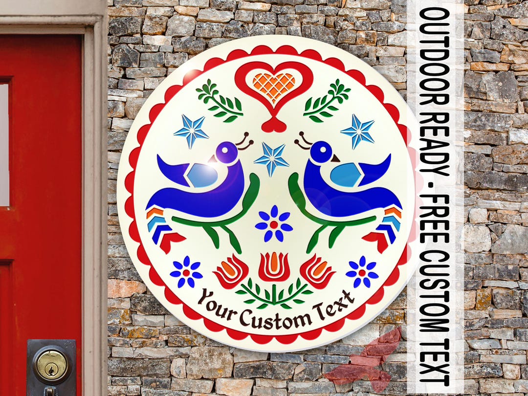 Hxa: DOUBLE_DISTELFINK HEX Hand-painted (08-32in) PA Dutch Outdoor ...