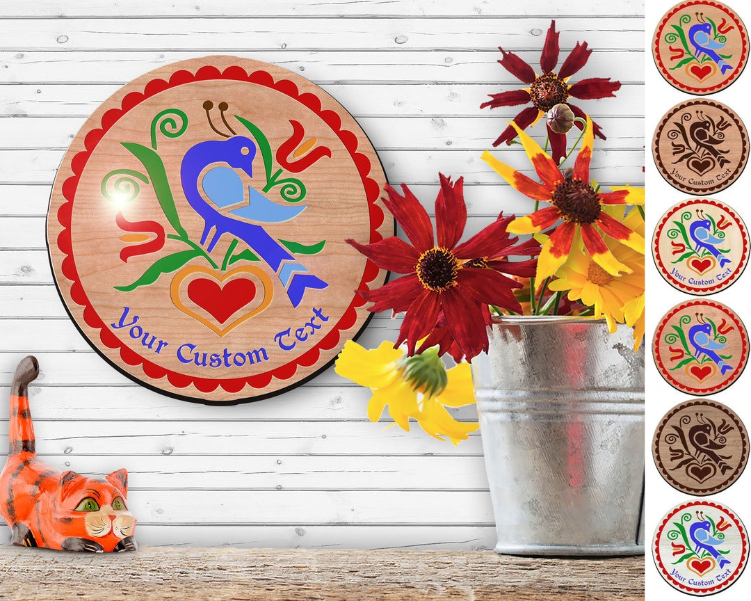 Hex Wood Distelfink 12in PA Dutch Sign W/ Free Personalization - Etsy