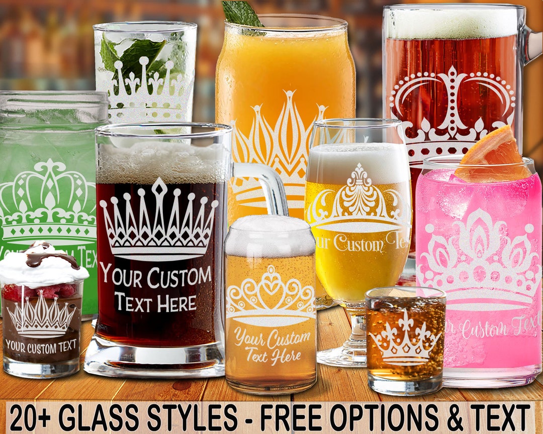 Gl: ROYAL CROWNS Glass one Precision Laser-etched W/ FREE ...