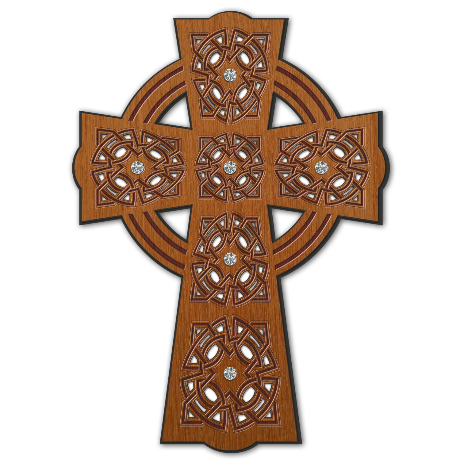 Cross Wood Celtic Traditional Style W/ Engraved Knots W/ Free - Etsy
