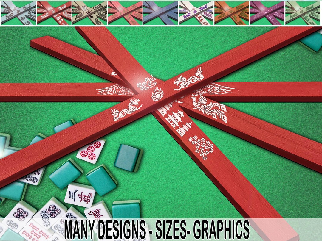 Mj_mahjong PUSHERS Customized 4/set Laser Cut Engraved Shabby Chic ...