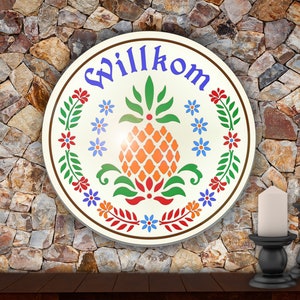 Hex Acrylic Welcome Pineapple 24in Acrylic PA Dutch Sign W/ Free ...