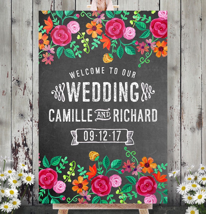 Affiche de bienvenue mariage Bienvenue plaque de bienvenue | Etsy