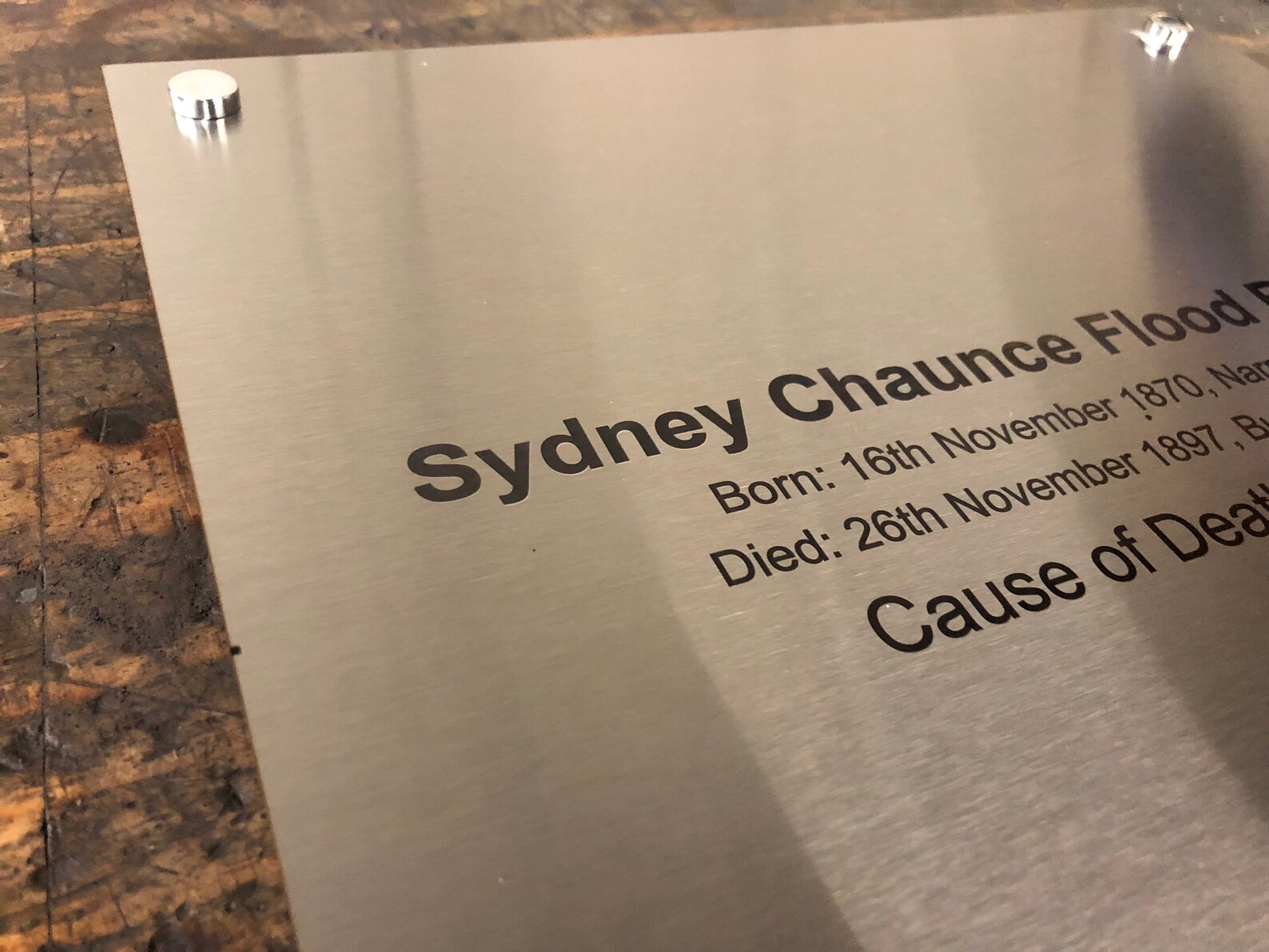 Memorial Plaques - Laser Etched Stainless Steel Custom Made Laser Cut ...