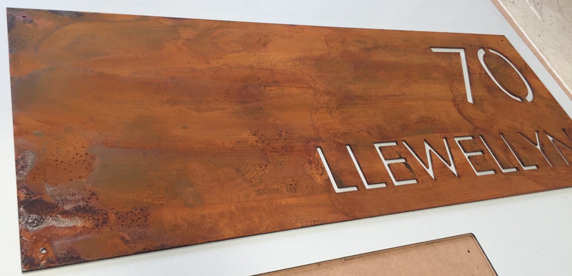 Corten rusted Steel Custom Made Laser Cut House Signs Made - Etsy Australia
