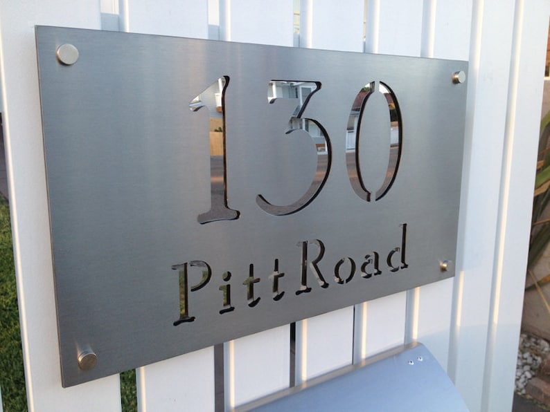 Stainless Steel Custom Made Laser Cut House Signs Numbers and - Etsy