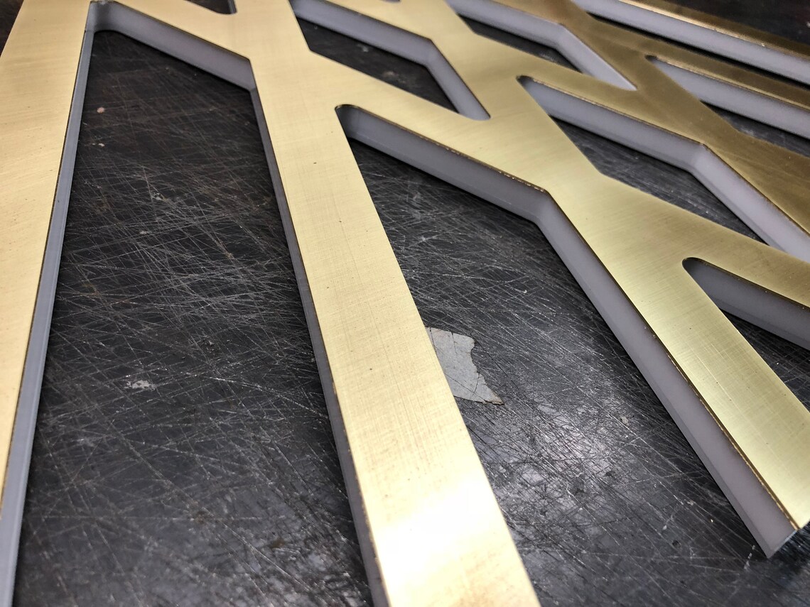 Machined Brass Custom Made Laser Cut LED Business Logo, Monograms ...