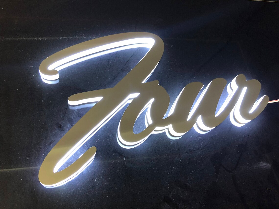 Custom Laser Cut Stainless Steel LED Sign: House or Business - Etsy