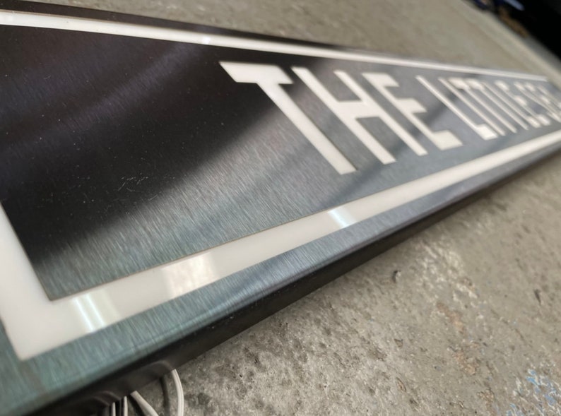 Black Brushed Stainless Steel LED Illuminated House Sign - Etsy