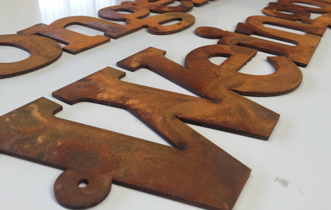 3D Corten Steel House Sign Rustic Look Unique Custom Made - Etsy