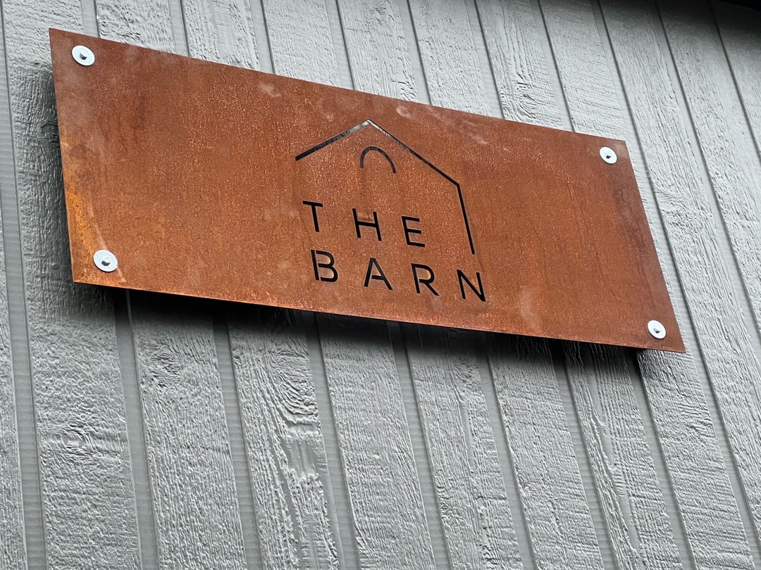 Custom Corten Steel Farm Sign: Rusted Metal Barn Plaque - Etsy