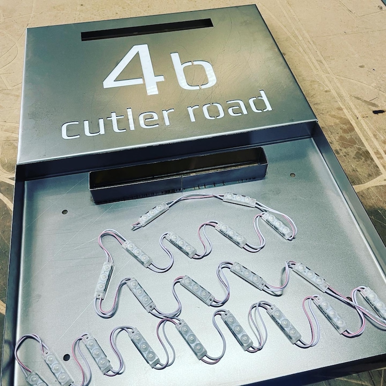 Letter Box LED Illuminated Cover Corten Rusted Steel Custom - Etsy